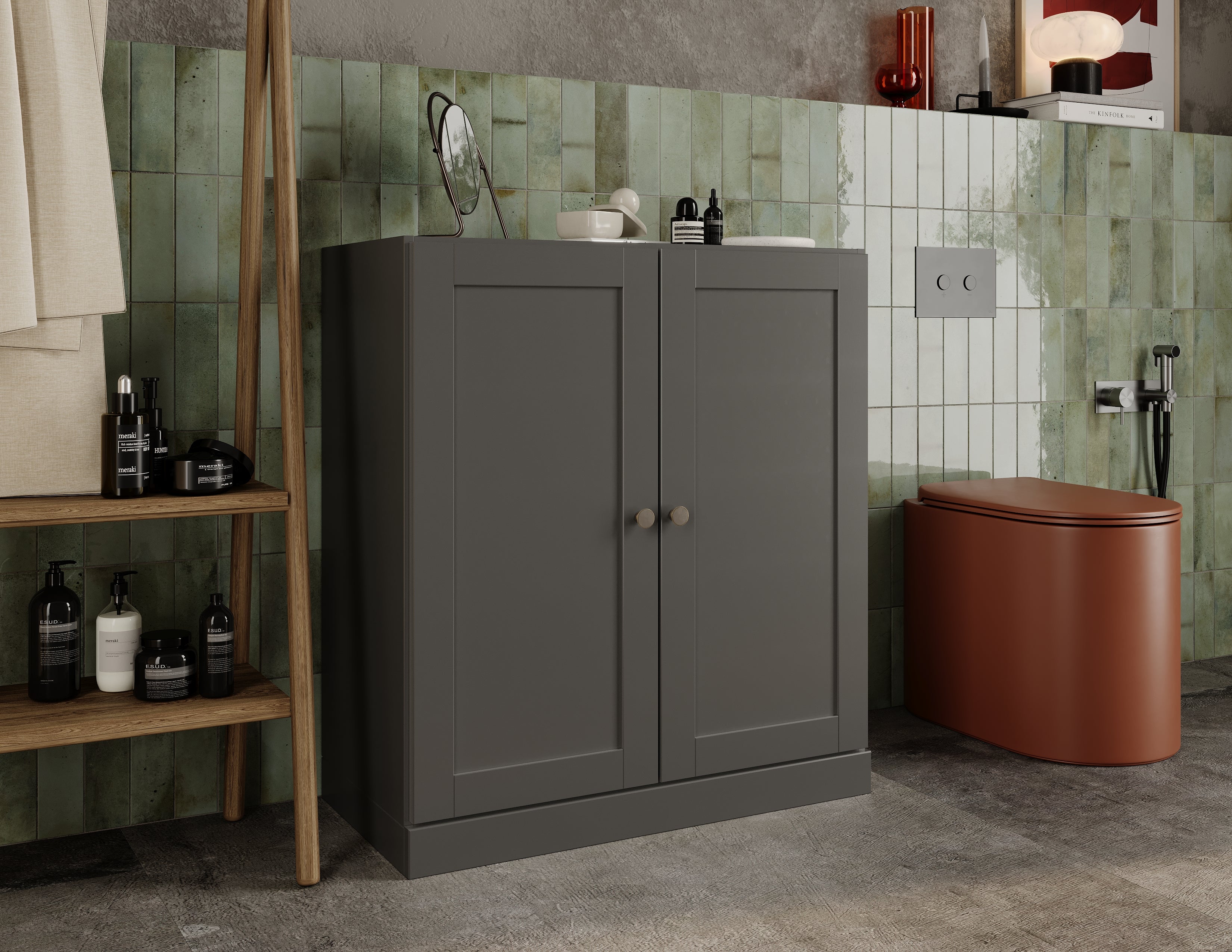 100% Solid Wood 32" Bathroom Cabinet with Shaker Wood Doors – Palace ...